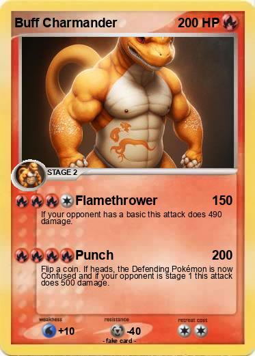 Pokémon Buff Charmander 1 1 - Flamethrower - My Pokemon Card