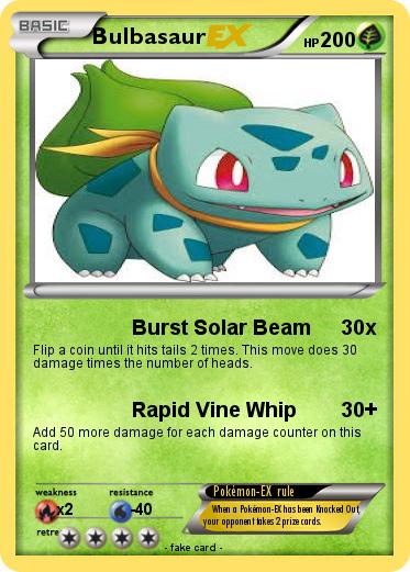 Pokémon Bulbasaur 1664 1664 - Burst Solar Beam - My Pokemon Card