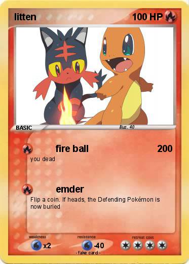 Pokémon litten 53 53 - fire ball - My Pokemon Card