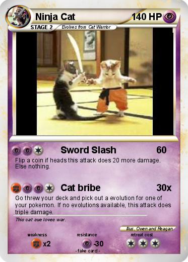 Pokémon Ninja Cat 180 180 - Sword Slash - My Pokemon Card