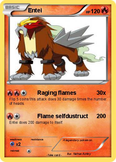 Pokémon Entei 1893 1893 - Raging flames - My Pokemon Card