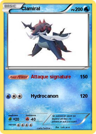 Pokémon Clamiral 295 295 - Attaque signature - Ma carte Pokémon