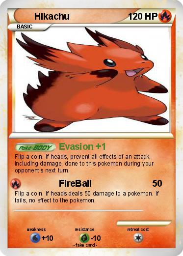 Pokémon Hikachu 4 4 - Evasion +1 - My Pokemon Card