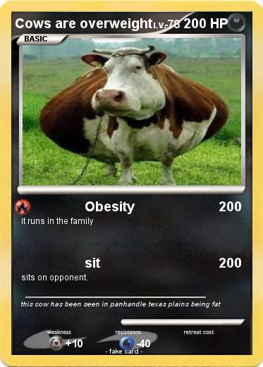 Pokémon Cows are overweight - Obesity - My Pokemon Card