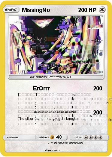 Pokémon MissingNo 1805 1805 - ErOrrr - My Pokemon Card