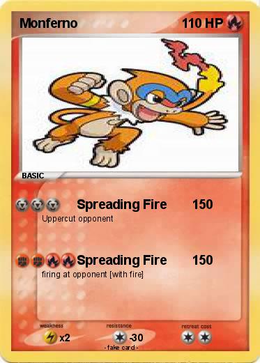 Pokémon Monferno 194 194 - Spreading Fire 150 - My Pokemon Card