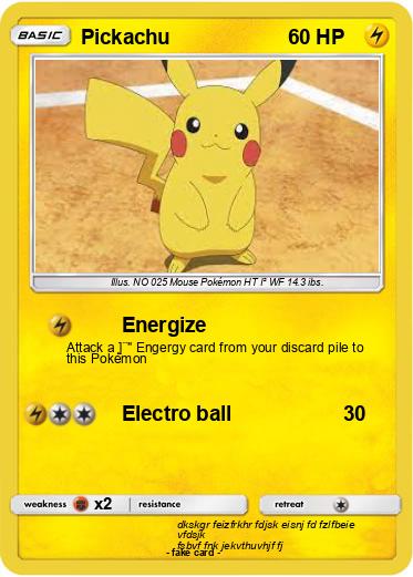 Pokémon Pickachu 323 323 - Energize - My Pokemon Card