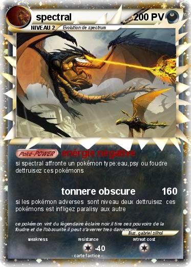 Pokémon spectral 13 13 - enérgie négative - Ma carte Pokémon