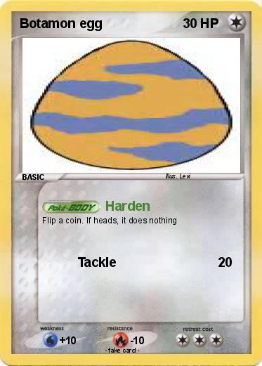 Pokémon Botamon egg - Harden - My Pokemon Card
