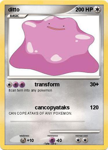 Pokémon ditto 447 447 - transform - My Pokemon Card