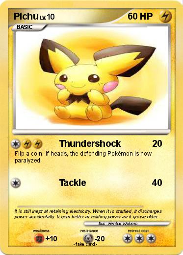 Pokémon Pichu 1885 1885 - Thundershock - My Pokemon Card