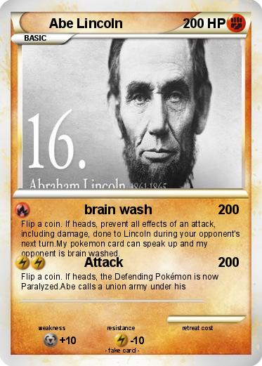 Pokémon Abe Lincoln 13 13 - brain wash - My Pokemon Card