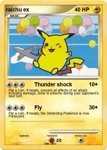 Pokémon raichu ex 281 281 - Thunder shock - My Pokemon Card