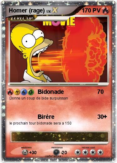 Pokémon Homer rage 1 1 - Bidonade - Ma carte Pokémon
