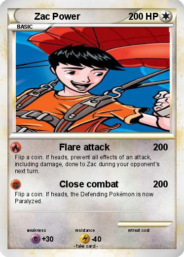 Pokémon Zac Power 3 3 - Flare attack - My Pokemon Card