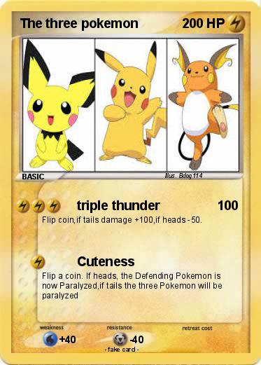 Pokémon The three pokemon 2 2 - triple thunder - My Pokemon Card