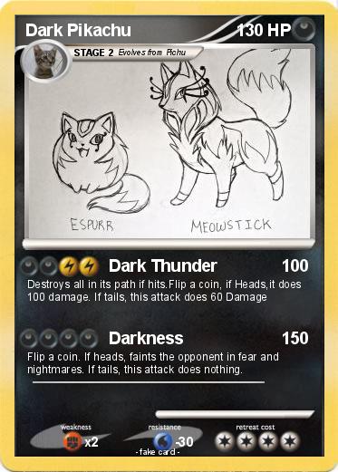 Pokémon Dark Pikachu 938 938 - Dark Thunder - My Pokemon Card