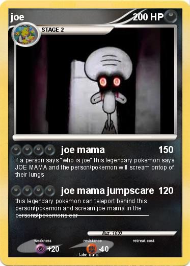 Pokémon joe 1333 1333 - joe mama - My Pokemon Card