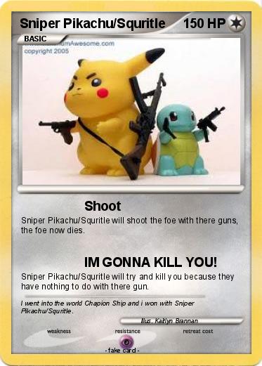 Pokémon Sniper Pikachu Squritle - Shoot - My Pokemon Card