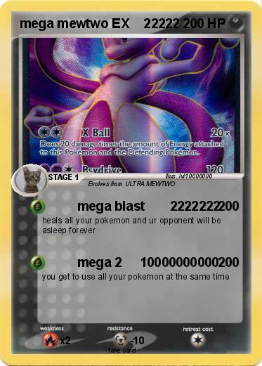 Pokémon mega mewtwo EX 22222 1 1 - mega blast 2222222 - My Pokemon Card