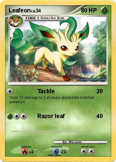 Pokémon Leafeon 397 397 - Tackle - My Pokemon Card