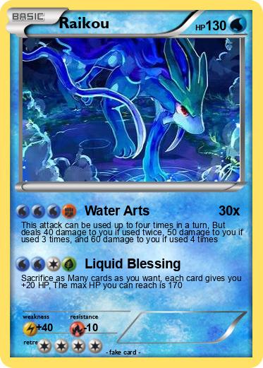 Pokémon Raikou 1947 1947 - Water Arts - My Pokemon Card