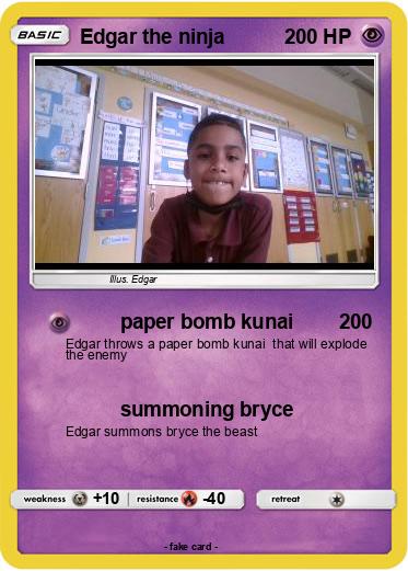 Pokémon Edgar the ninja - paper bomb kunai - My Pokemon Card