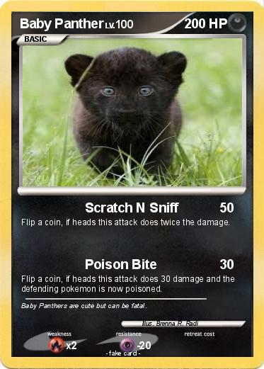 Pokémon Baby Panther 2 2 - Scratch N Sniff - My Pokemon Card