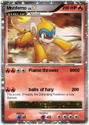 Pokémon Monferno 65 65 - Flame thrower 9000 - My Pokemon Card