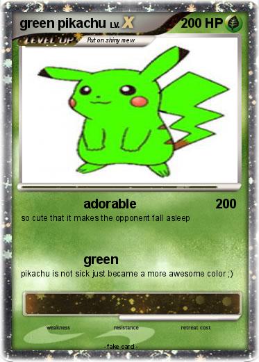 Pokémon green pikachu 14 14 - adorable - My Pokemon Card