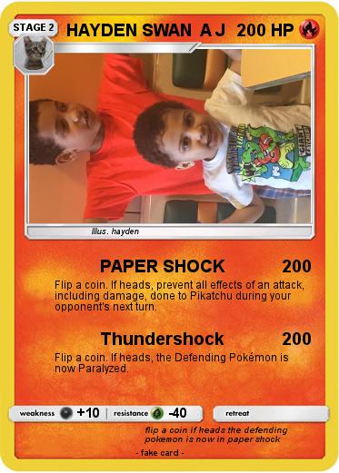 Pokémon HAYDEN SWAN A J - PAPER SHOCK - My Pokemon Card