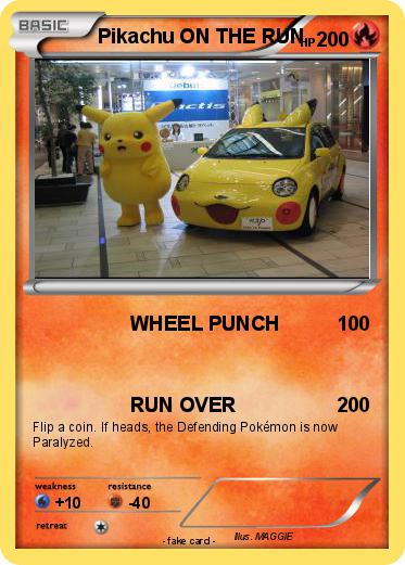 Pokémon Pikachu ON THE RUN - WHEEL PUNCH - My Pokemon Card
