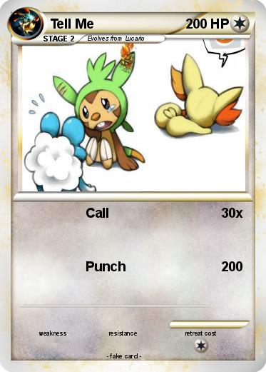 Pokémon Tell Me - Call - My Pokemon Card
