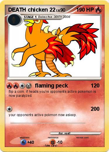 Pokémon DEATH chicken 22 22 - flaming peck - My Pokemon Card