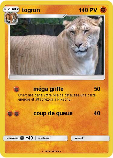 Pokémon togron - méga griffe - Ma carte Pokémon