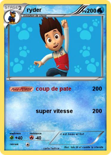 Pokémon ryder 51 51 - coup de pate - Ma carte Pokémon