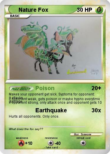 Pokémon Nature Fox - Poison - My Pokemon Card