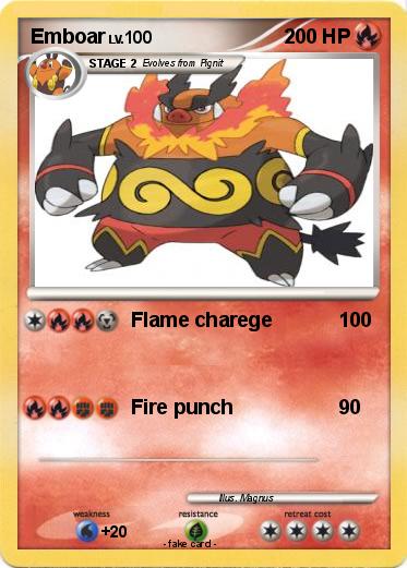 Pokémon Emboar 919 919 - Flame charege - My Pokemon Card