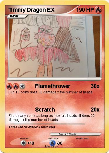 Pokémon Timmy Dragon EX - Flamethrower - My Pokemon Card