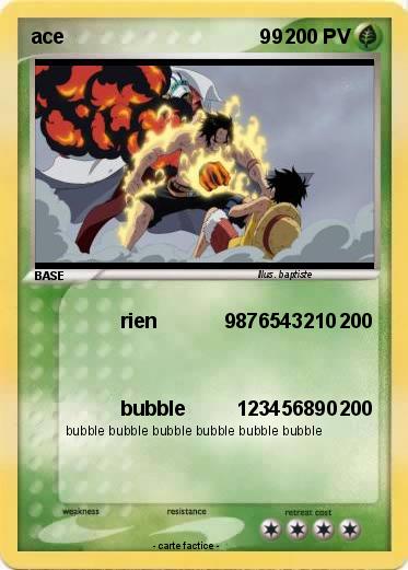 Pokémon ace 99 1 1 - rien 9876543210 - Ma carte Pokémon