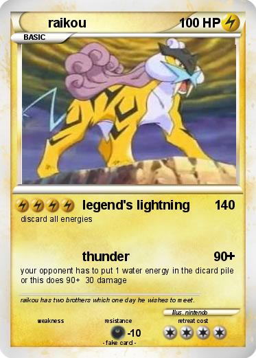 Pokémon raikou 702 702 - legend's lightning 140 - My Pokemon Card