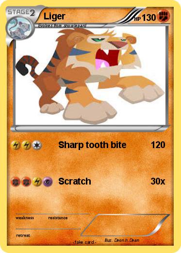 Pokémon Liger 66 66 - Sharp tooth bite - My Pokemon Card