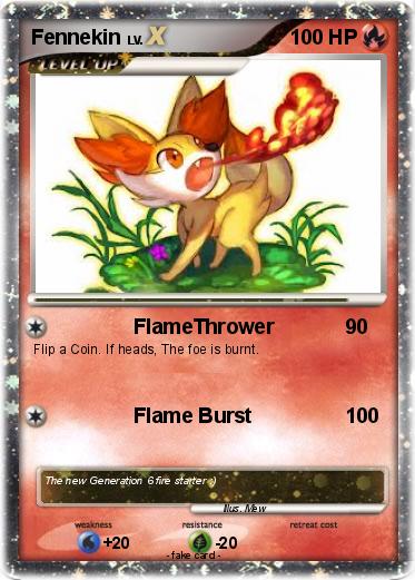 Pokémon Fennekin 129 129 - FlameThrower - My Pokemon Card