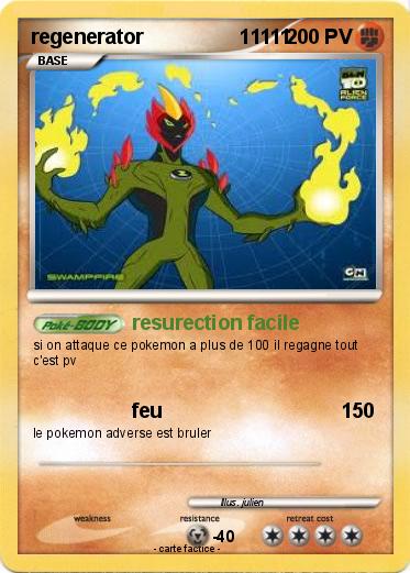 Pokémon regenerator 11111 11111 - resurection facile - Ma carte Pokémon