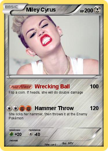 Pokémon Miley Cyrus 261 261 - Wrecking Ball - My Pokemon Card