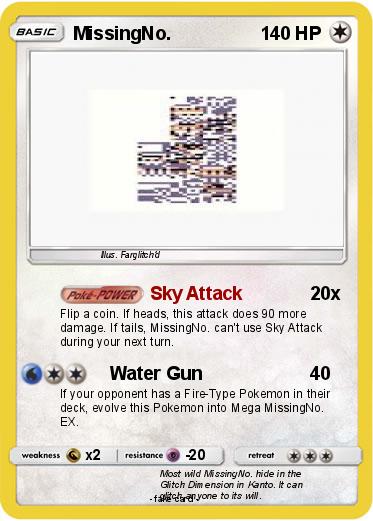 Pokémon MissingNo 1837 1837 - Sky Attack - My Pokemon Card