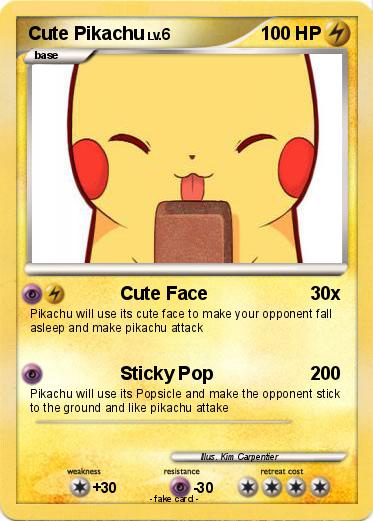 Pokémon Cute Pikachu 92 92 - Cute Face - My Pokemon Card