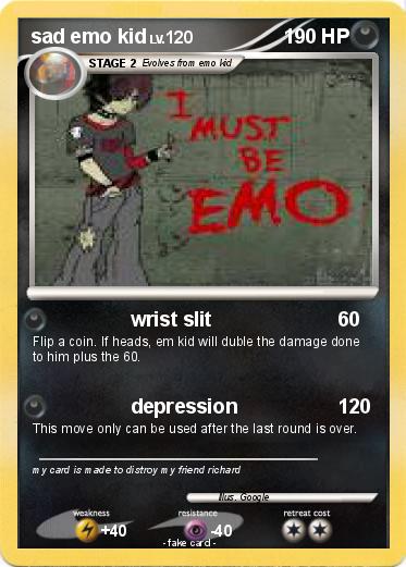 Pokémon sad emo kid - wrist slit - My Pokemon Card