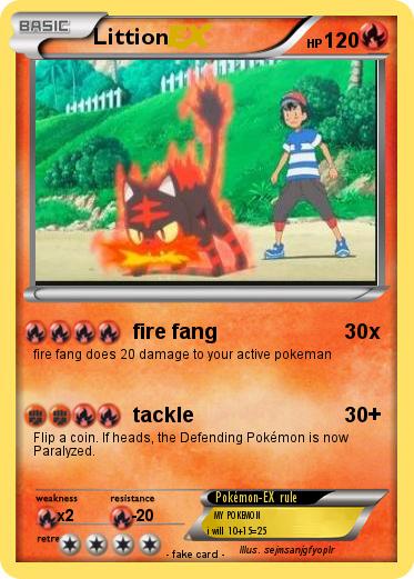 Pokémon Littion - fire fang - My Pokemon Card