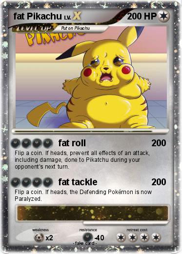Pokémon fat Pikachu 120 120 - fat roll - My Pokemon Card